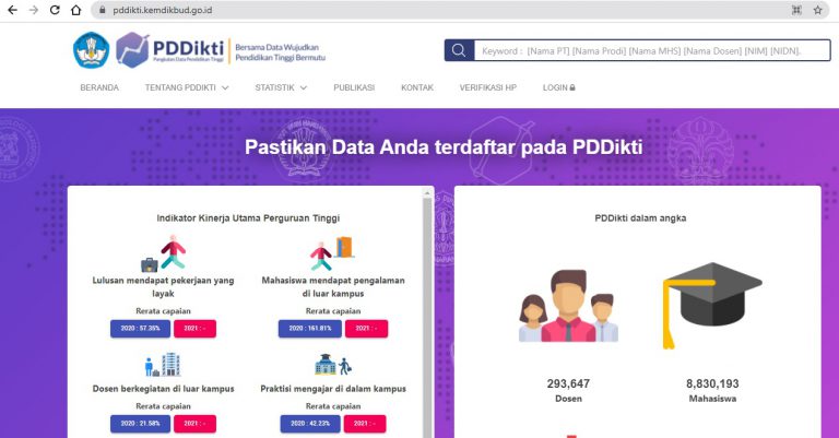 Info Statistik, Cara Cek dan Mencari Database Mahasiswa